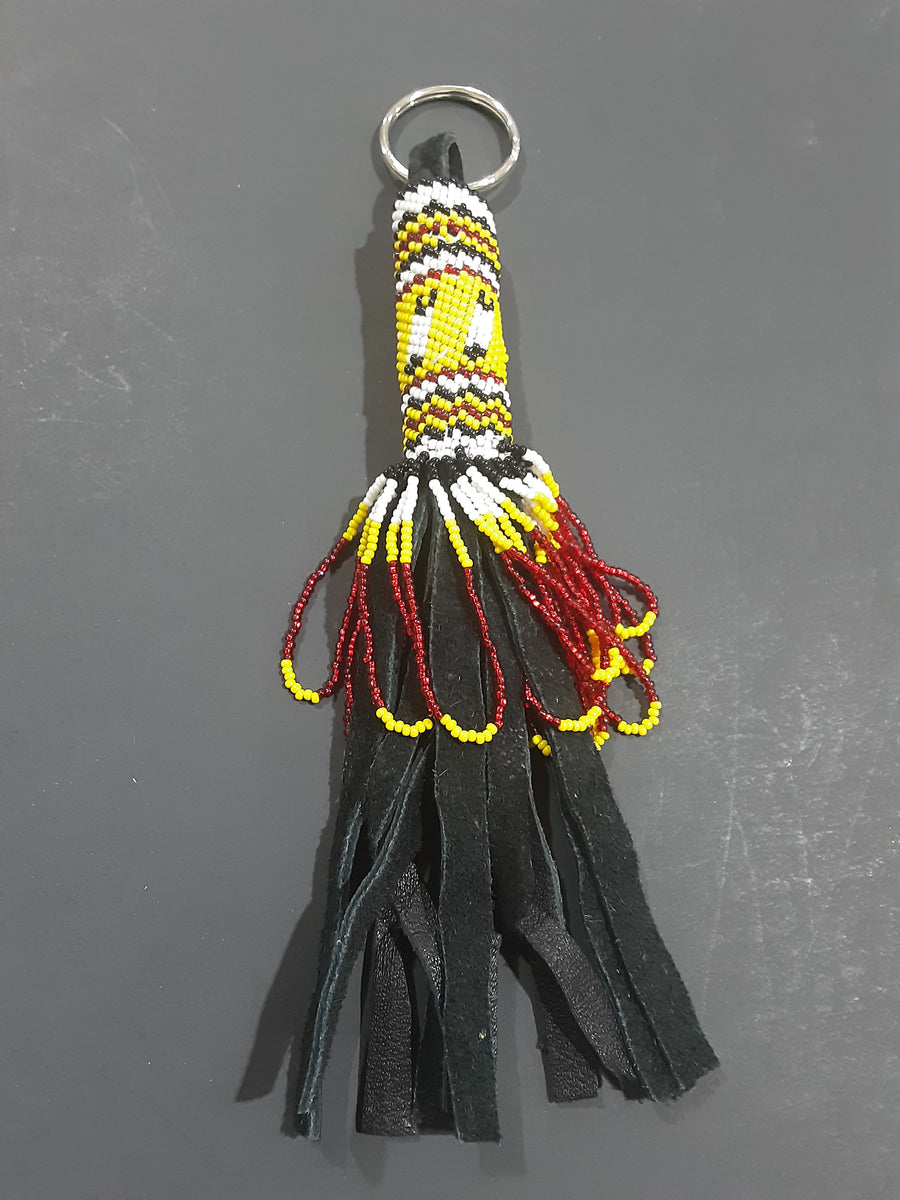 Beaded key chain red & yellow – Native Harvest Ojibwe Products, a ...